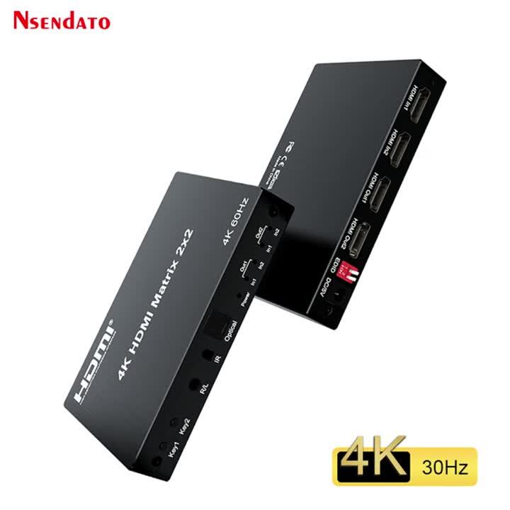 4K 60HZ HDMI Matrix Switch 2X2 2 in 2 out Matrix HDMI Switch Splitter ...