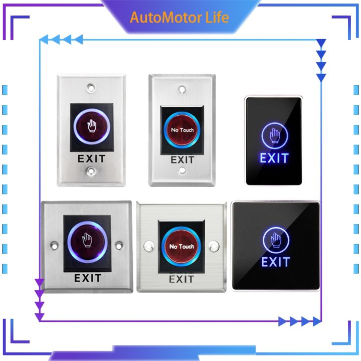 AutoMotor Life Door Exit Push Button Release Switch Opener NO COM NC LED For Door Access Control ...
