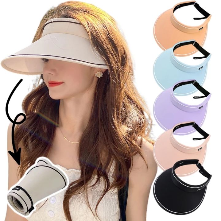 Summer Empty Tops Sun Hat for Women Portable Hair Bands Caps Women ...