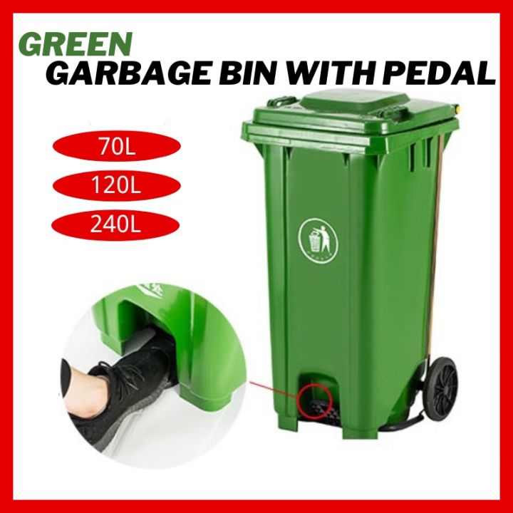 Foot Pedal Green Dustbin | Lazada