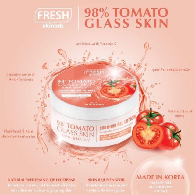 Fresh Skinlab Tomato Glass Skin Soothing Gel Lotion 300 ml | Lazada PH