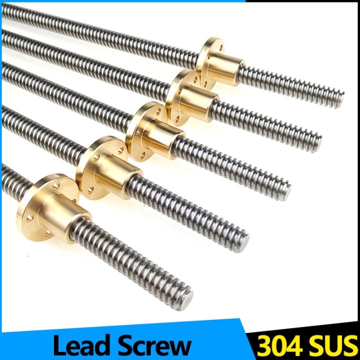Stainless Steel Threaded Rod T8 Lead Screw with Brass Nut for 3D ...