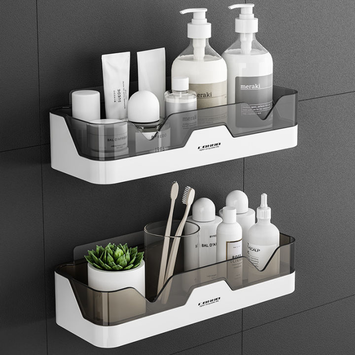 Wall Mounted Bathroom Storage Rack Advanced Anti Rust Plastic Storage ...