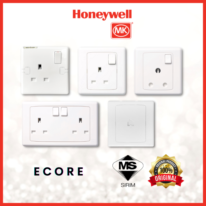 MK Ecore Series 13A / 15A Switch Socket Outlet / Telephone Socket with ...