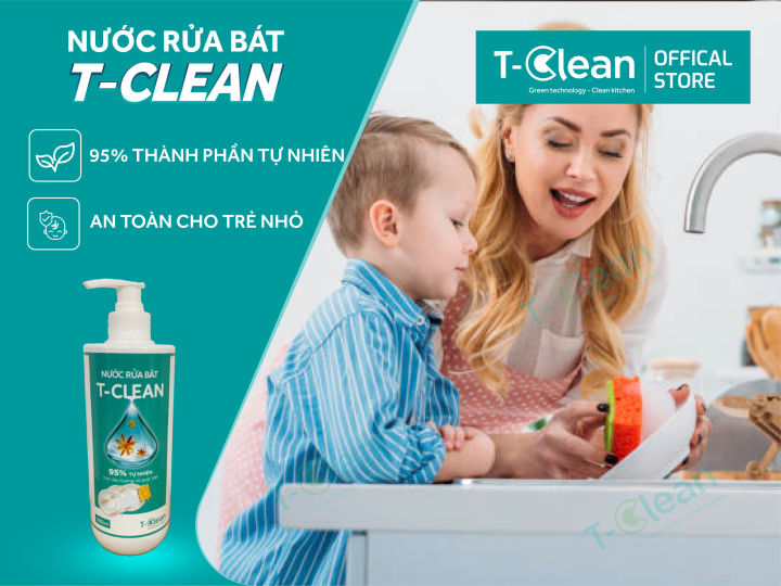 Nước Rửa Chén T-Clean(Tclean) 95% thiên nhiên, Không Khô Da Tay, an ...