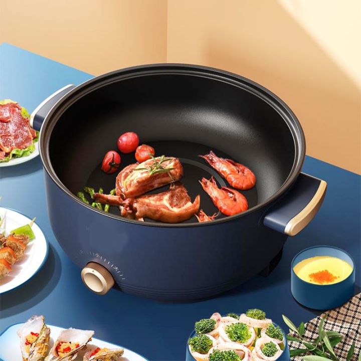 1000W Non Stick Grill Stir Frying Pan Adjustable 3 Heat Modes Electric ...