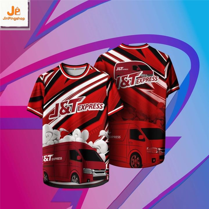 【พร้อมสต็อก】เสื้อยืดแขนสั้น J&T Express JNT สำหรับพนักงานจัดส่ง ระบาย ...