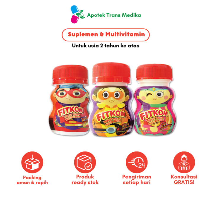 Fitkom Multivitamin Tablet Hisap Untuk Anak Dengan Emat Varian Rasa ...
