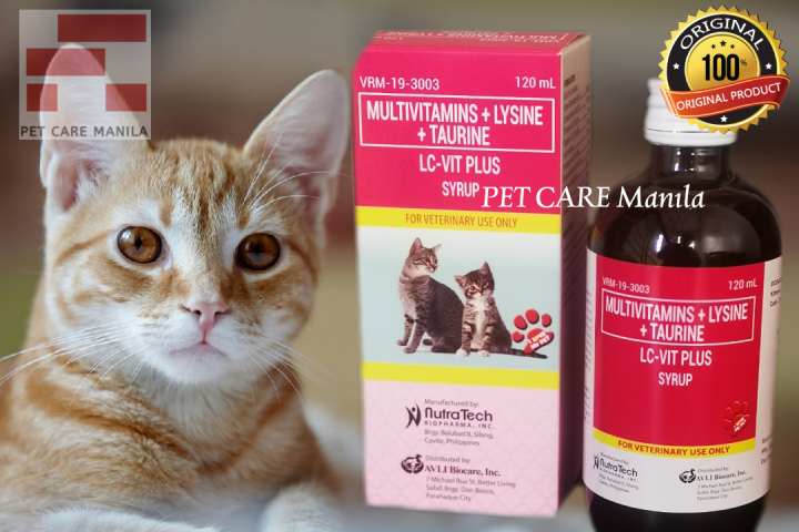 LC-Vit PLUS Syrup 120ml FOR CATS (LC Vit Plus Multivitamins + Lysine ...