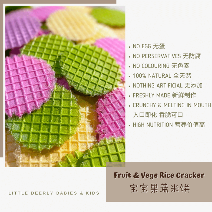 宝宝果蔬米饼 Fruits and Vege Waffle Rice Cracker | Baby Snack | Lazada