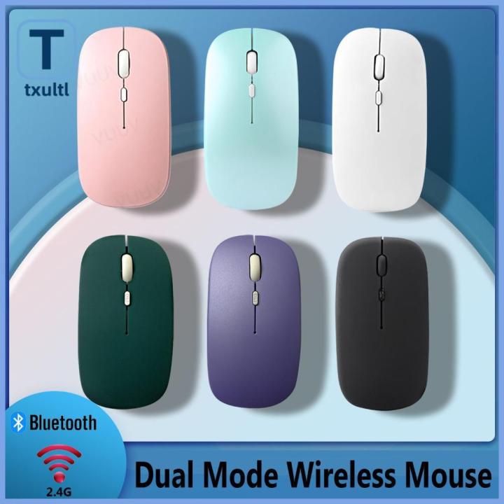PMJKKG Ergonomic Dual Mode Rechargeable Bluetooth Mice 2.4G Wireless ...