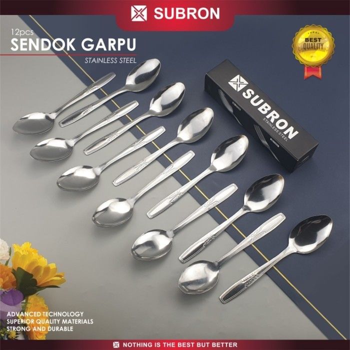 SUBRON 12pcs Sendok Garpu 25gr Makan Spoon Fork Stainless Rumah Resto ...