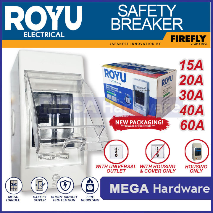 ROYU SAFETY BREAKER 15A 20A 30A 40A 60A (WITH or NO HOUSING / COVER ...