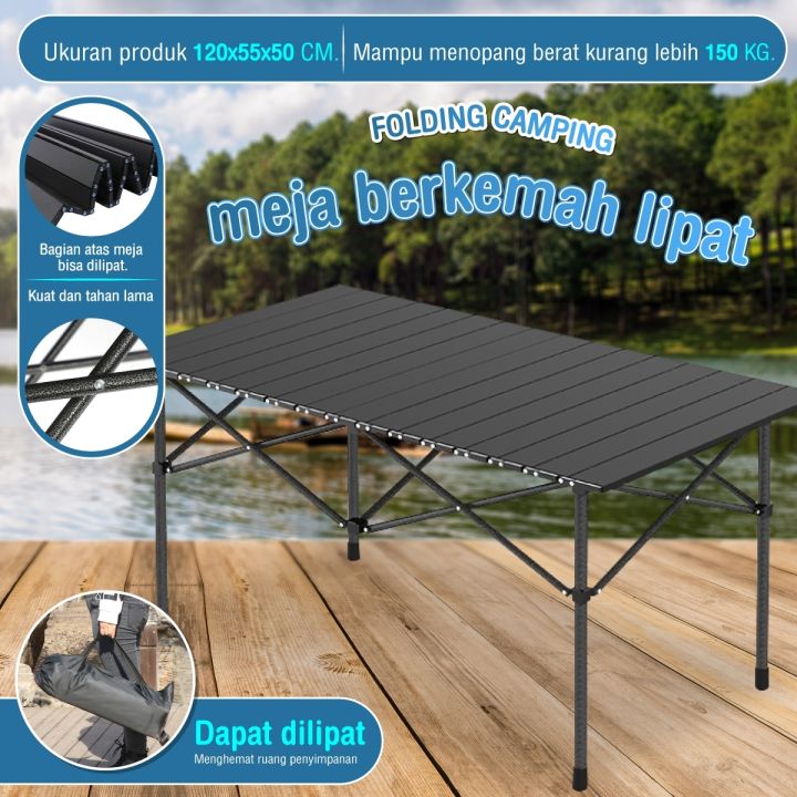 BG SPORT Meja Camping Lipat Portable Outdoor Table Multifungsi Foldable ...