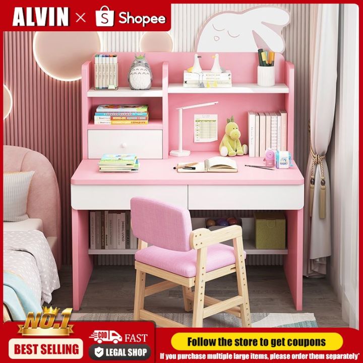 Fast send ALVIN Children's Study Table Pink Blue Desk With Drawer ...