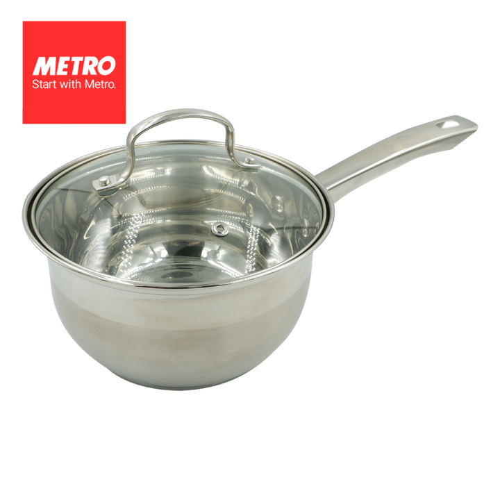 Metro Cookwares Sauce Pan 18X10.5cm Stainless Steel MSPN 1908 | Lazada PH