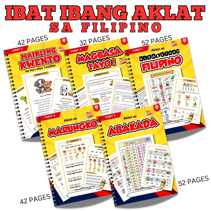 New Filipino Language Learning Books Set - Alpabetong, Maikling Kwento ...
