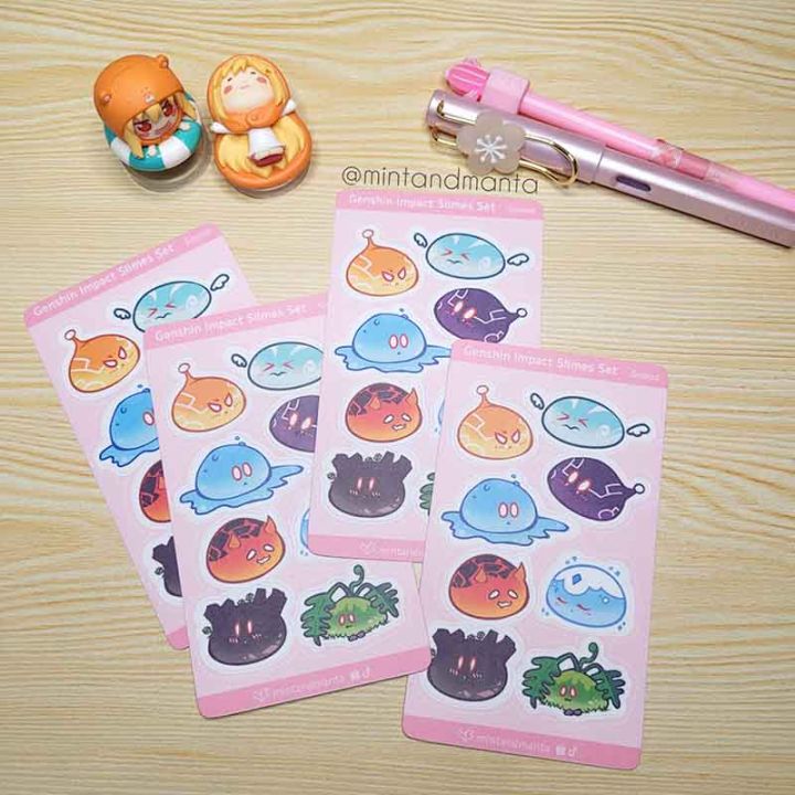 Sticker Sheet – Genshin Slimes | Kiss Cut Stickers | Journal Stickers ...
