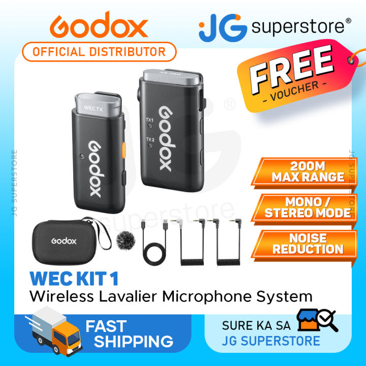 Godox WEC Kit 1 Person / Kit 2 Person 2.4 GHz Wireless Clip-On Lavalier ...