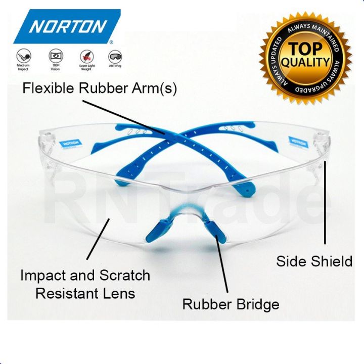 NORTON Clear Safety Glasses Safety Spectacles Safety Goggles Protective ...