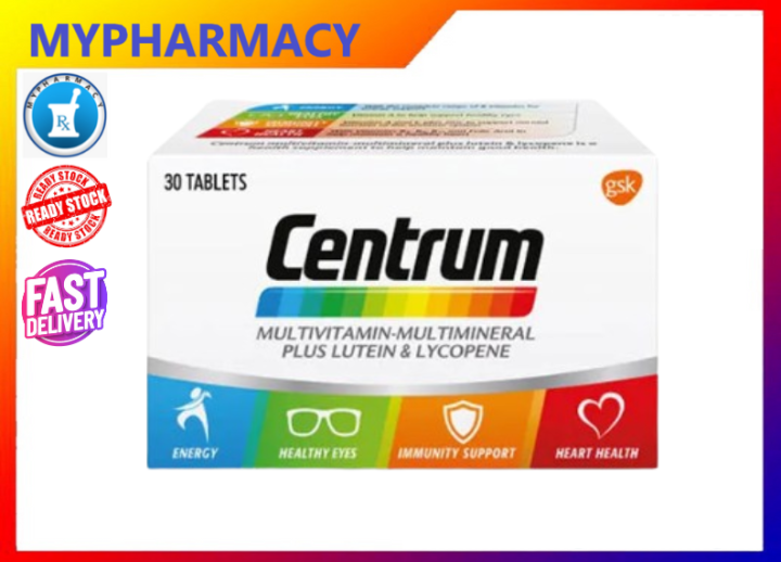 Centrum Multivitamin-Multimineral Plus Lutein & Lycopene Tablets 30'S ...