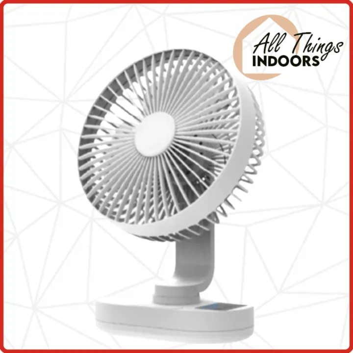 Akari 8 inches Rechargeable Fan with LED Night Light Power | Lazada PH