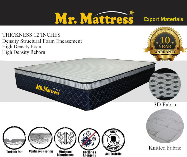 Bonnel Spring Mattress comforra silver 12''Inch queen size tilam | Lazada
