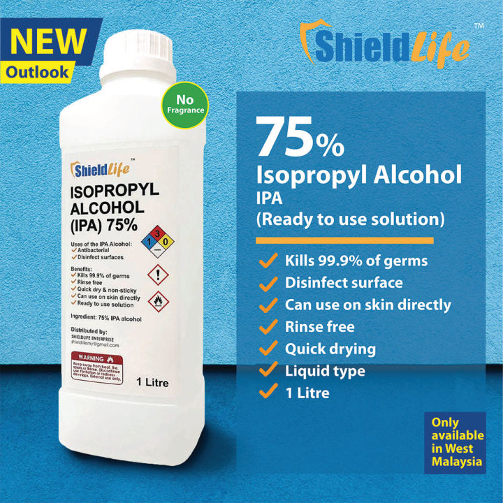 Isopropyl Alcohol ( IPA ) 75% Liquid Sanitizer 1000ml ( Ready Stock ...