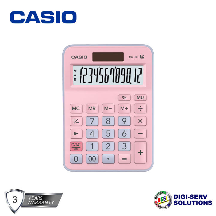Casio MX-12B-PKLB (Pink Light Blue) Practical Calculator | Lazada PH