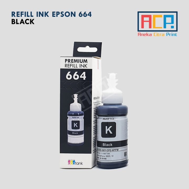 ACP Premium Refill Ink 664 - Tinta Dye Epson L120 L210 L360 L565 L1300 L121 - Hitam - Yellow ...