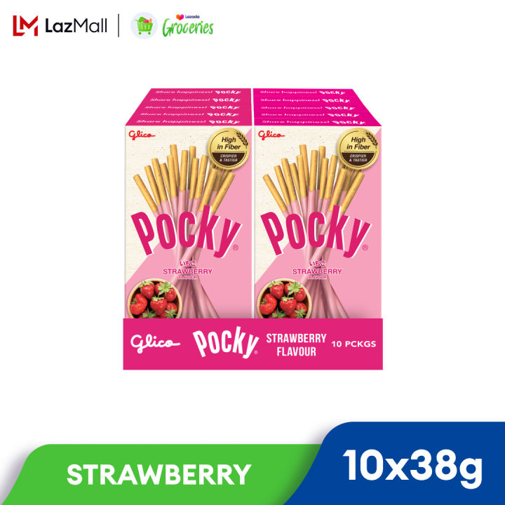 POCKY STRAWBERRY FLAVOUR 38GM x 10 PACKS | Lazada