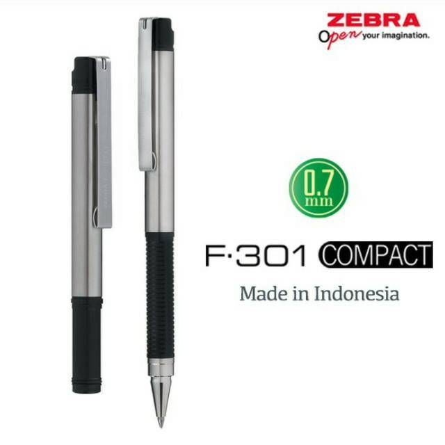 PULPEN ZEBRA F-301 COMPACT STAINLESS STEEL / BALLPOINT | Lazada Indonesia