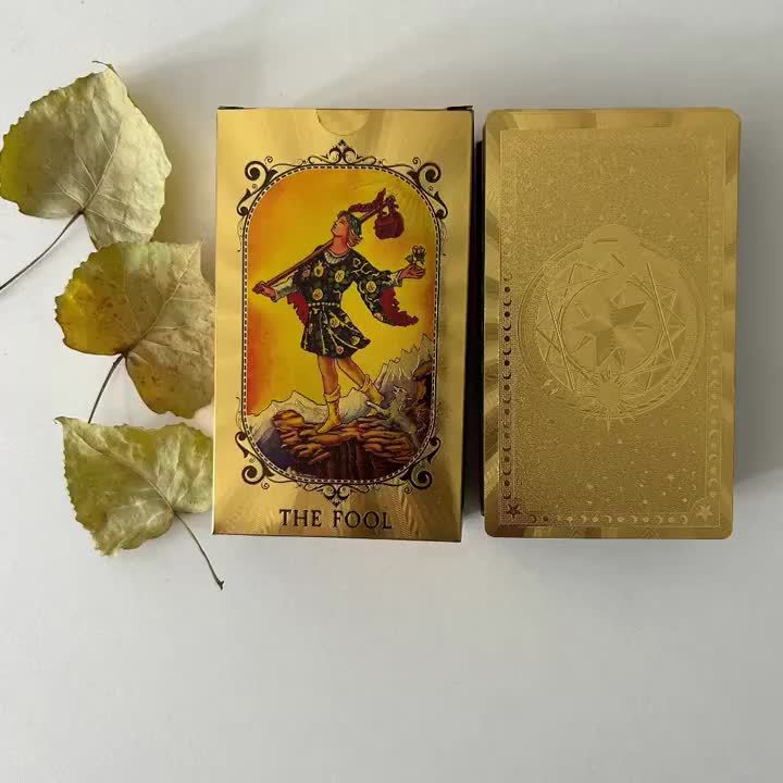 [Suyun] 12 × 7cm Waterproof high quality bendable Golden Oracle tarot ...