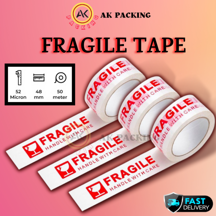 Fragile OPP Tape 52mic x 48mm x 50M OPP Transparent | Lazada