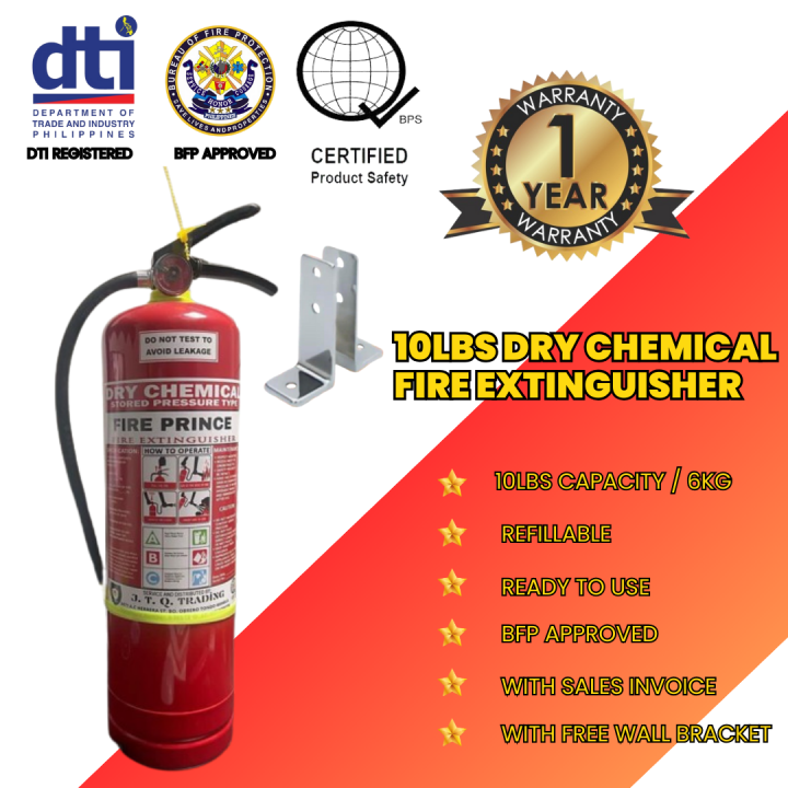 10LBS ABC DRY CHEMICAL FIRE EXTINGUISHER with FREE WALL BRACKET | Lazada PH
