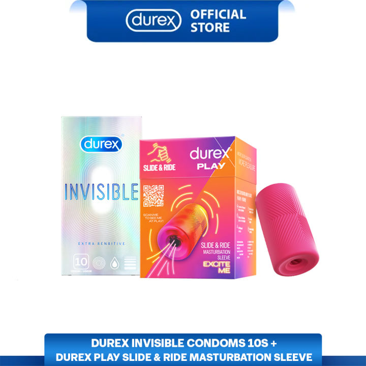 [Toy - Sleeve Condom] Durex Play Slide & Ride Masturbation Sleeve + Durex Invisible Extra ...