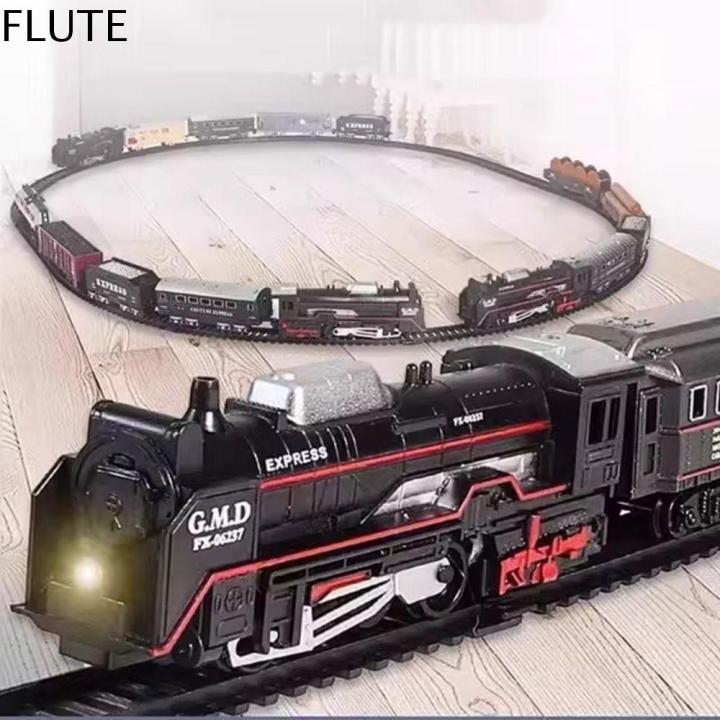FLUTE Simulation Tracks Railway Freight Train Toy Locomotive Playset ...