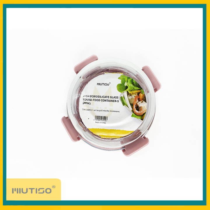 Miutiso High Borosilicate Glass Round Food Storage Container Meal-Prep ...