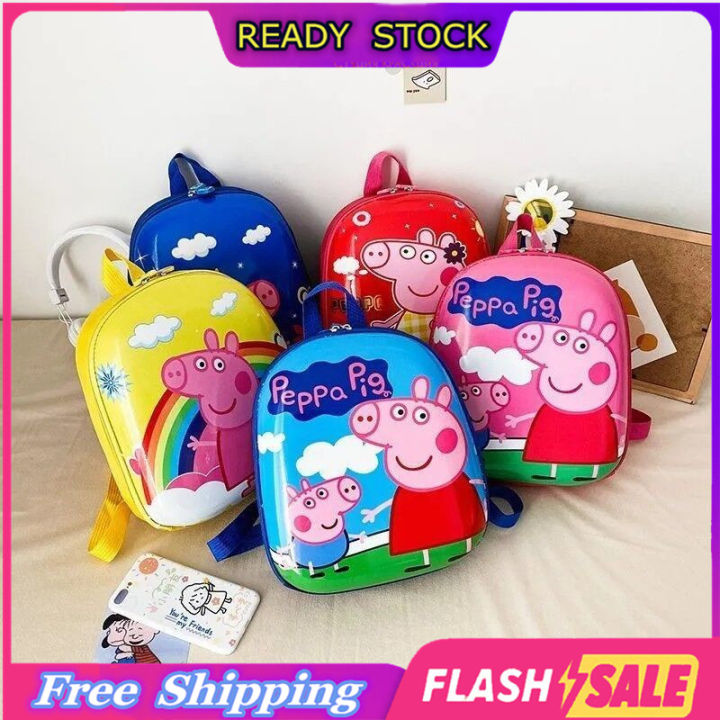 Peppa Pig Bag Eggshell Schoolbag Children Anime Cartoon Waterproof ...