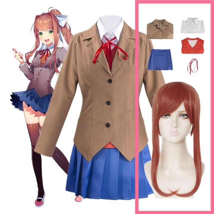 Anime Doki Doki Literature Club Monika Cosplay Costumes Sayori Yuri ...