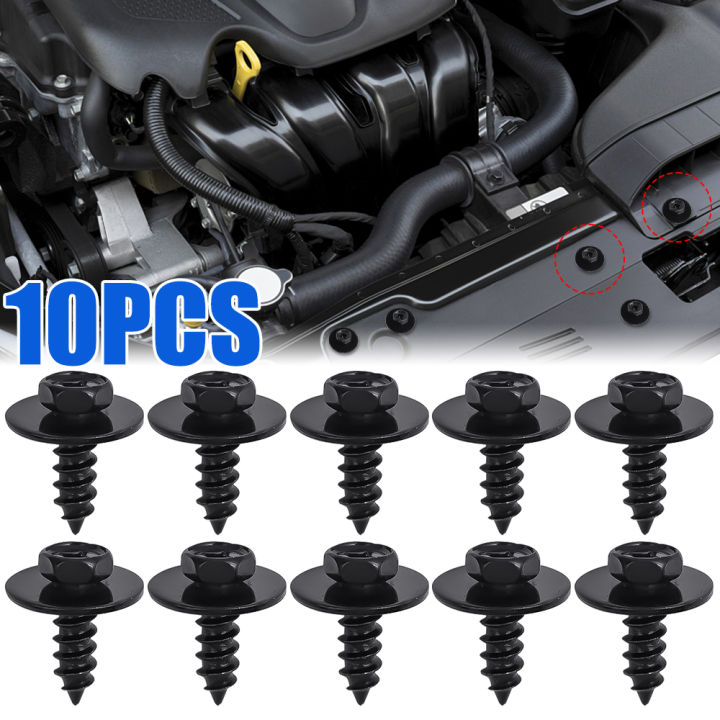 10PCS Car Bumper Self Tapping Screws Auto Motorcycle Engine Cover ...