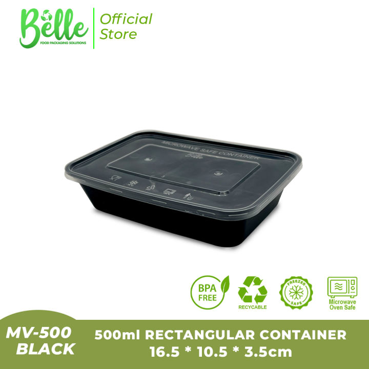 Belle RE 500 Microwavable Container 500mL (Rectangular) (50pcs/pack ...