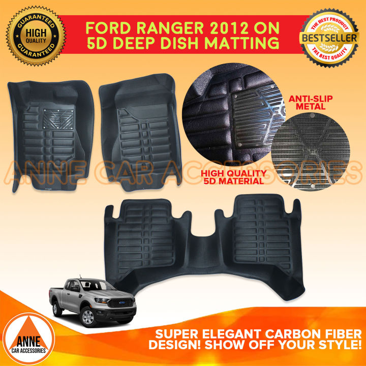 5D / TPE Car Deep Dish Matting for Ford Ranger T6 T7 T8 Wildtrak ...