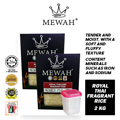 Mewah Royal Thailand Fragrant Rice 2kg Bundle Free Container | Lazada