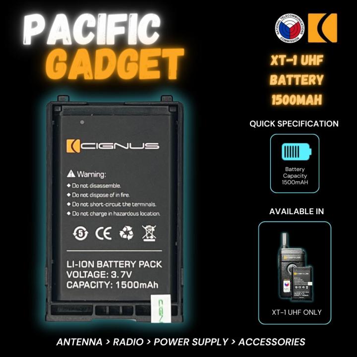 Cignus XT-1 UHF Battery 1500MAH ONLY | Lazada PH