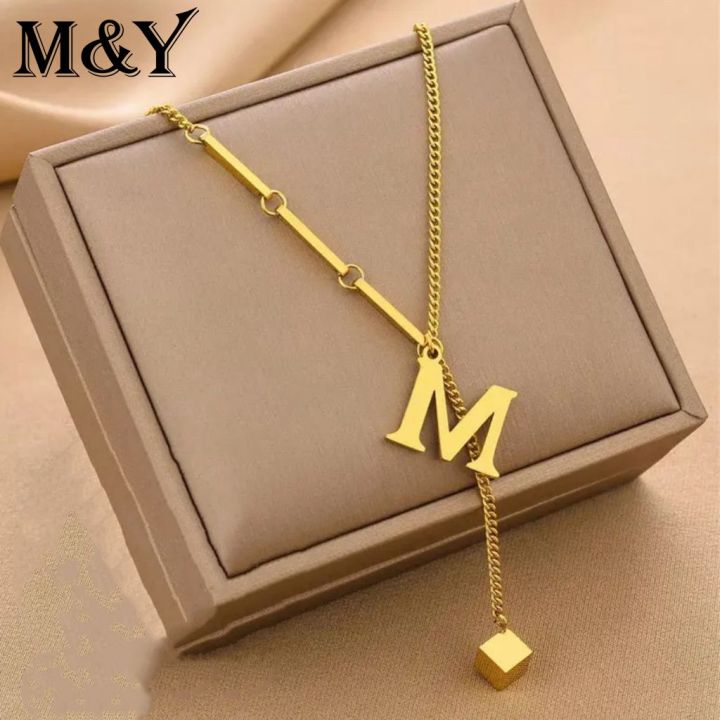 18K Gold Plated Stainless Steel Initial Letter Necklaces for Women ...