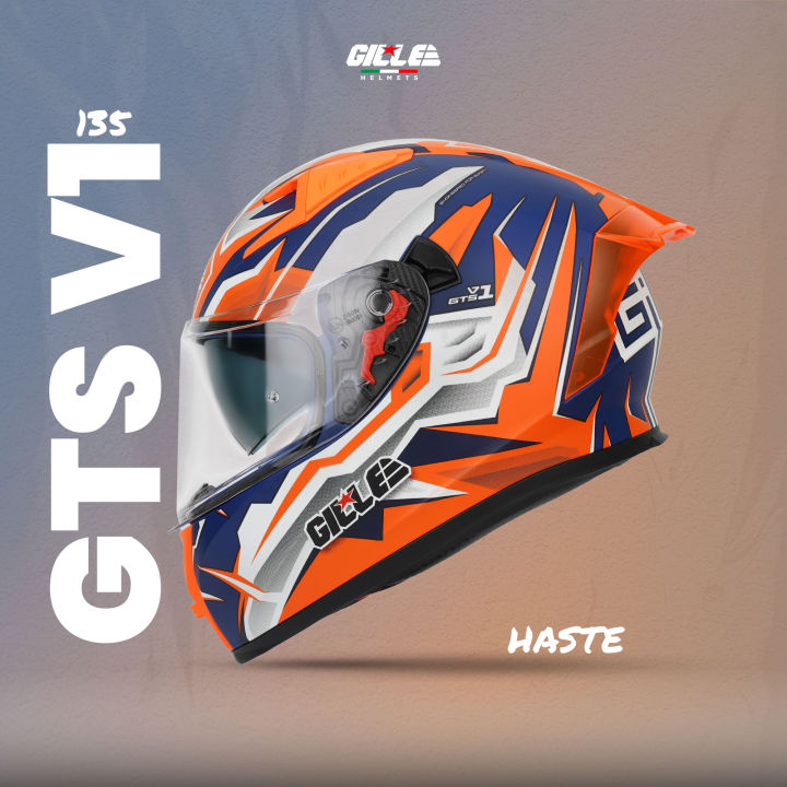 Gille Helmet 135 GTS V1 Haste Motorcycle Helmets Full Face Dual Visor ...