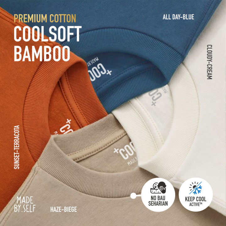 Kaos Polos COOLSOFT COTTON BAMBOO 100% Ringspun Katun Bambu Reaktif 30s ...