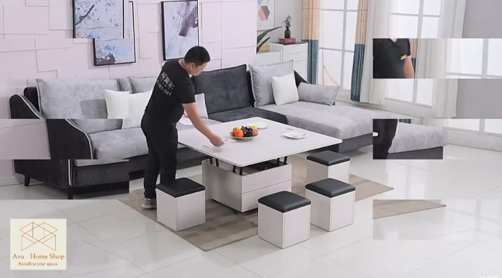 Expandable center Table, Smart Table, Coffee Table made from marine ...