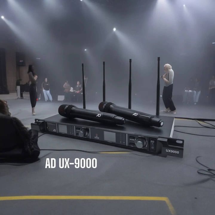 AD UX-9000 DUAL WIRELESS MICROPHONE MIC HIGH QUALITY TRUE DIVERSITY ...